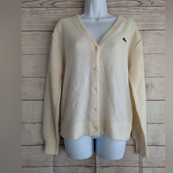 Lacoste | Sweaters | Vintage Izod Lacoste Cardigan Ivory Size Large | Poshmark